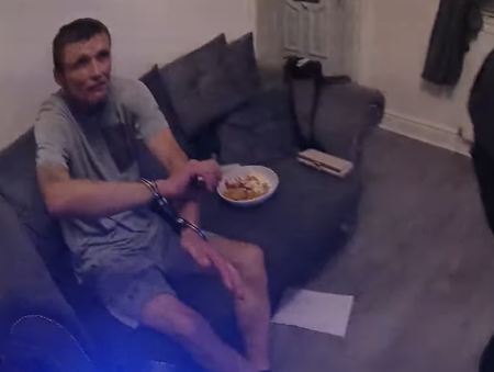 Watch moment man is arrested after shining laser into police helicopter ...